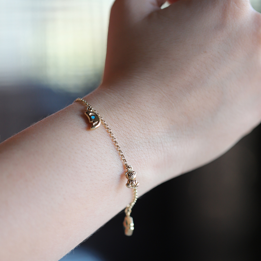 14 Ayar Sarı Altın Çocuk Bileklik GG00001857 | Gülaylar