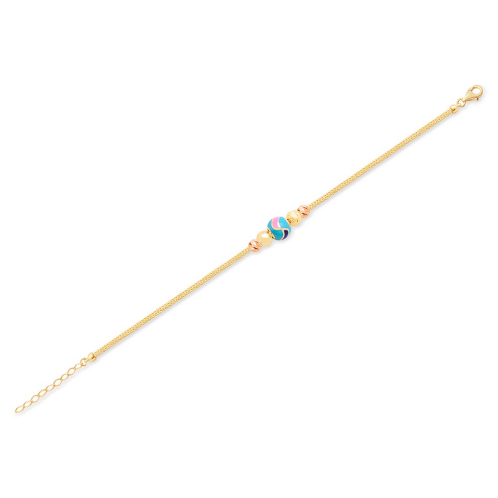 14 Ayar Sarı-Rose Altın Mavi Mineli Toplu Bileklik GG00002955 | Gülaylar