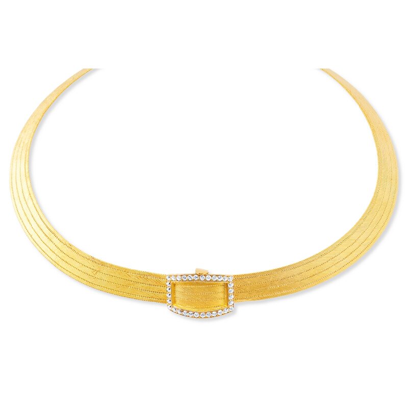 22 Ayar Sarı Altın Trabzon Hasır Gerdanlık GG00005560 | Gülaylar