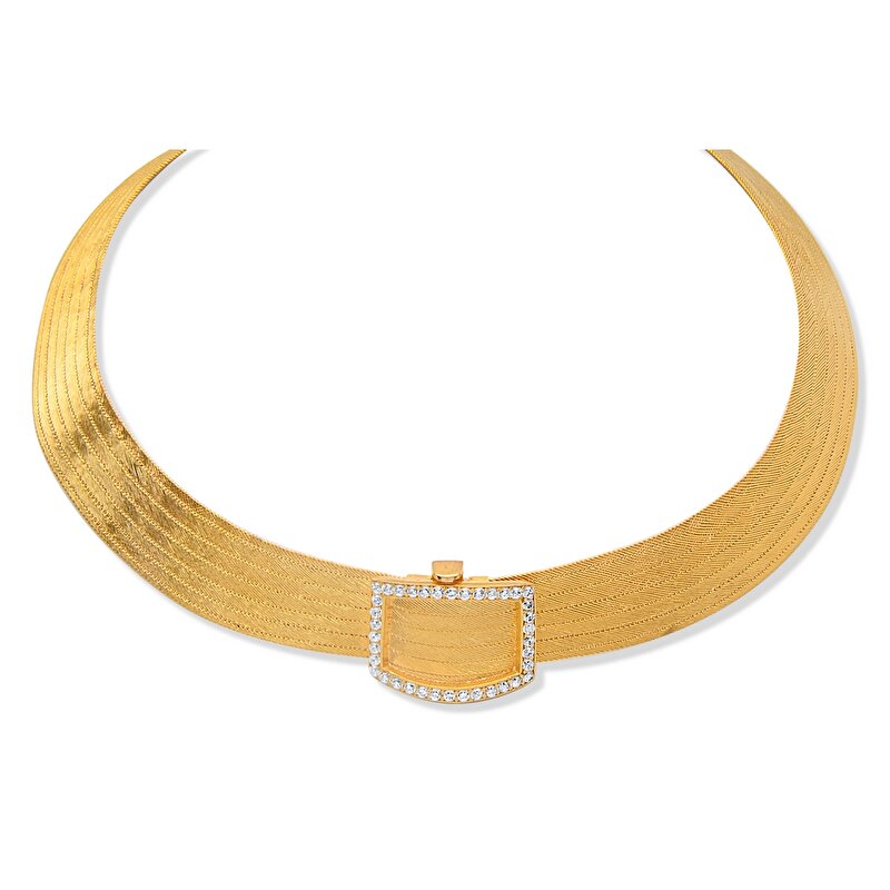 22 Ayar Sarı Altın Trabzon Hasır Gerdanlık GG00005894 | Gülaylar